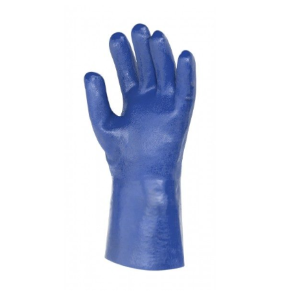 12″ Blue Colour PVC Coated Gloves - Shieldwise Solution